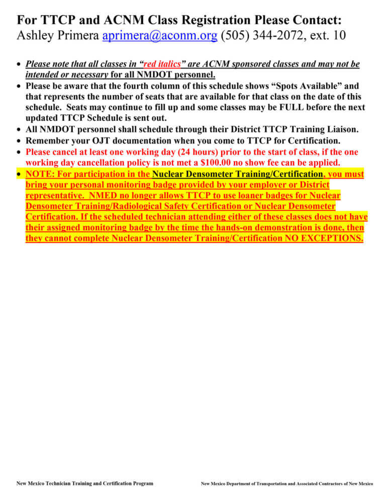 TTCP Training - Associated Contractors of New Mexico